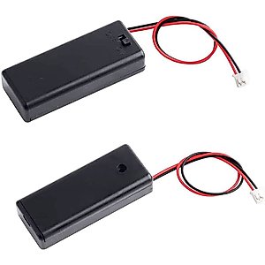 AIMPGSTL AAA 3V 2 x AAA Battery Holder Case Cover Shell with ON/Off Switch PH2.0-2Pin Connector for Arduino Raspberry Pi Micro:Bit DIY Project Plastic Storage Boxes