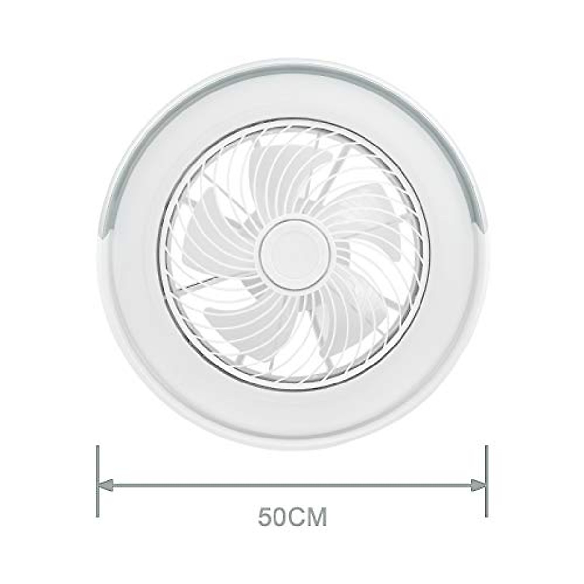 Low Profile Ceiling Fan with Lights Remote, 20" Enclosed Bladeless Ceiling Fan Flush Mount Ceiling Fan with 3 Colors LED Bladeless Ceiling Fan for Bedroom Living Room Kitchen Fan (Multi-3)