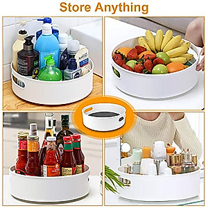 Semlos 2 Pack Lazy Susan Organizer - 9" & 12" Lazy Susan Turntable for Cabinet, Save Space, Non-Skid Lazy Susan Turntable, Plastic Lazy Susan for Kitchen, Cabinet, Pantry, Office, Bathroom