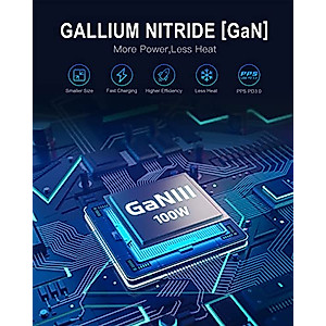 USB C Charger, 100W USB-C Power Adapter, Super Fast Charger for Samsung, GaN III Compact & Foldable Versatile Charger, 3 USB C+1 USB Port Charging Block Compatible with MacBook/iPhone/iPad, UL Listed