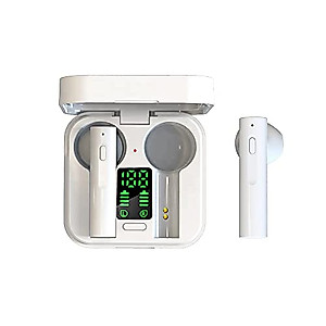 Wireless Earbuds with Solar Charger Case LED Digital Display Bluetooth 5.0 Headphones Waterproof Lightweight