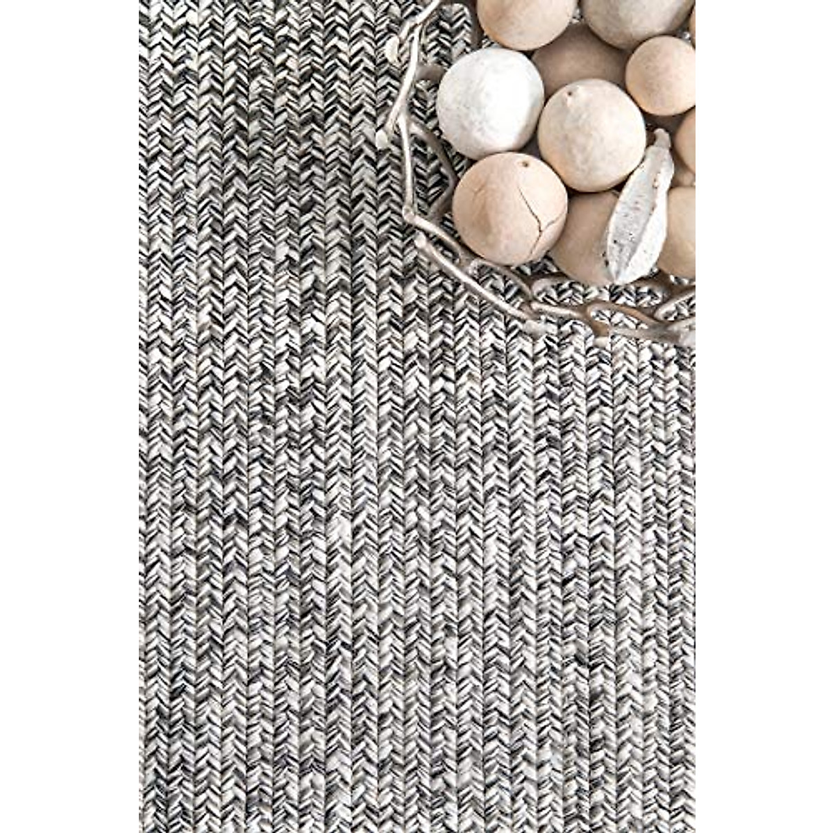 nuLOOM Courtney Braided Indoor/Outdoor Area Rug, 10' x 13', Salt And Pepper