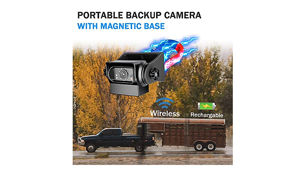 EWAY WiFi Magnetic Hitch Backup Camera for RVs & Trailers