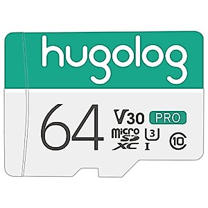 Hugolog 64GB Micro SD Card, Micro SDXC UHS-I Memory Card – 95MB/s,633X,U3,C10, Full HD Video V30, A1, FAT32, High Speed Flash TF Card P500 for Phone/Tablet/PC/Computer