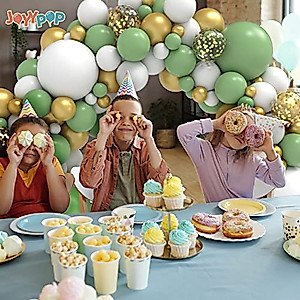 JOYYPOP 129pcs Sage Green Balloon Garland Arch Kit Different Size 18 12 5 Inch Olive Green Balloon Arch Kit for Baby Shower Wedding Birthday Party Decorations