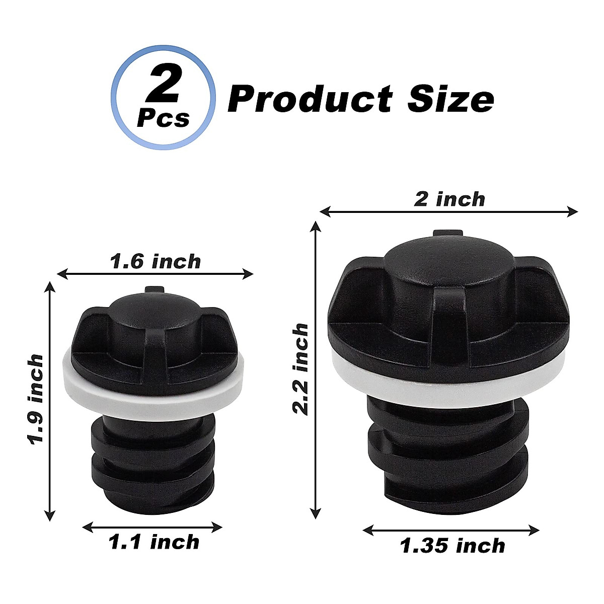 showingo 2 Pack Cooler Drain Plug Replacement for YETI Roadie Tundra Tank Coolers and RTIC Cooler Drain Plug,Great Fit and Doesn't Leak,Easy Drainage,Efficiently Maintains Refrigeration Time!