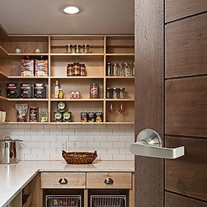 Probrico Satin Nickel Heavy Duty Passage Door Levers, Interior Hall/Closet Non-Locking Handles, Left/Right Handed, Contractor Pack (6 Pack)