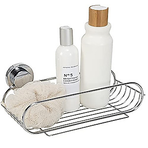 Bath Bliss Chrome Suction Cup Bathroom Basket