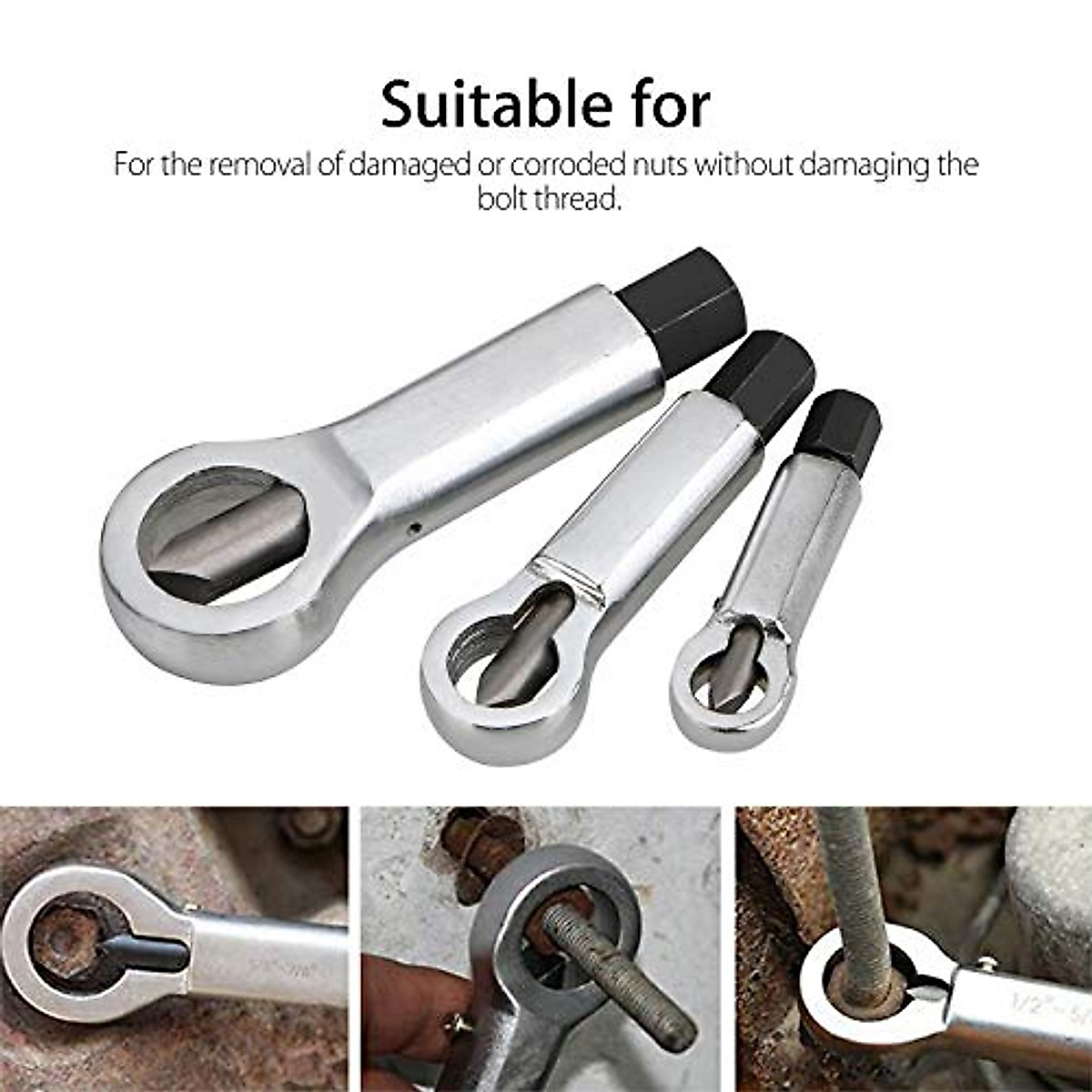 EEEKit Metal Nut Splitter Cracker, Metal Nut Splitter Breaker Manual Pressure Nut Cracker Remover Extractor Tool, 9-12mm/12-16mm/16-22mm Nut Remover Extractor Tools
