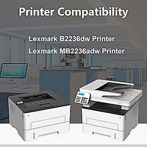 1 Black Cartridge B2236 B221000 Remanufactured Toner Cartridge Replacement for Lexmark B2236dw MB2236adw Printer,Sold by TopInk