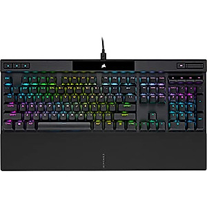 Corsair K70 RGB PRO Wired Mechanical Gaming Keyboard (Cherry MX RGB Red Switches: Linear and Fast, 8,000Hz Hyper-Polling, PBT Double-Shot PRO Keycaps, Soft-Touch Palm Rest) QWERTY, NA - Black