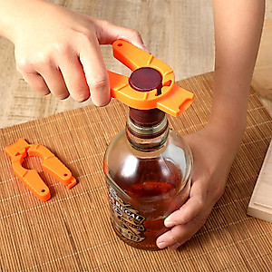 Plastic Bottle Cap Opener,3 Pack Water Bottle Opener,Orange Soda Can Opener,3 in 1 Multi-Purpose Water Bottle Opener for Arthritic Hands,Seniors