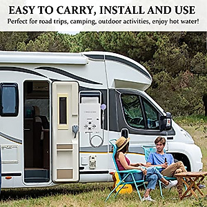 QXCSF 1.58GPM Outdoor Tankless Water Heater, 6L Portable Instant Propane Gas Water Heater for RV Camping, 3.5PSI Water Pressure To Ignite, All Season Usable, Safety Protection