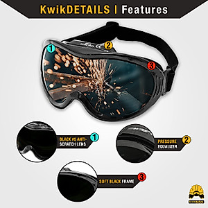 KwikSafety - Charlotte, NC - PIT VIPER ANSI Industrial [ANTI-FOG, ANTI-SCRATCH, Snug FIT] Welding Goggles Shade 5, Ventilation Infrared Welding Torch Brazing Flame Cutting Gas Oxy-Acetylene/Black
