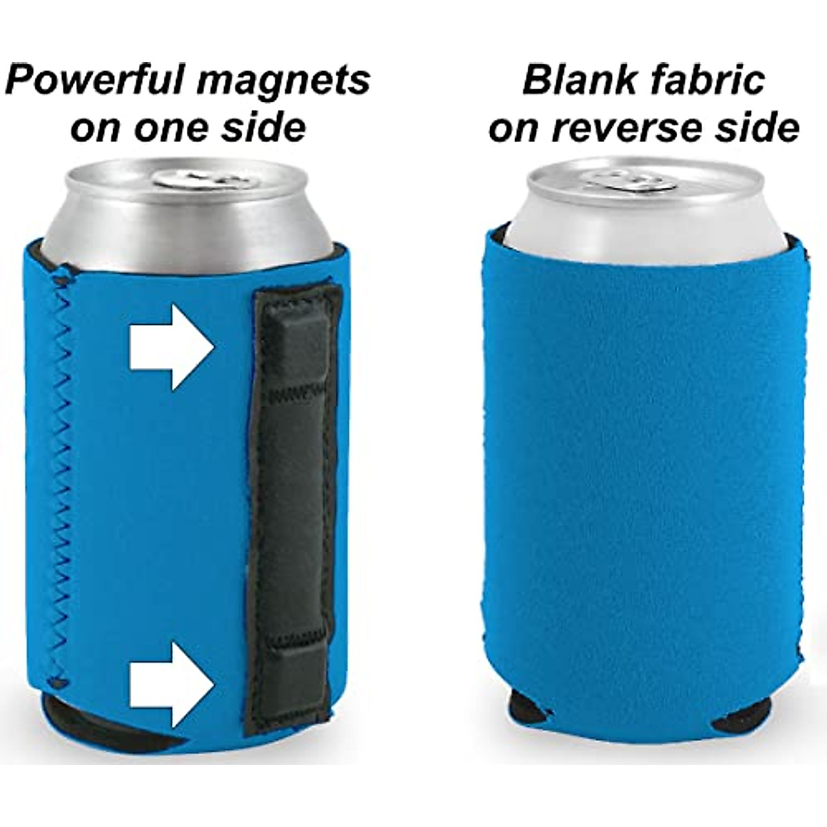 Blank Magnetic Can Coolie (2 Pack Neon Blue)