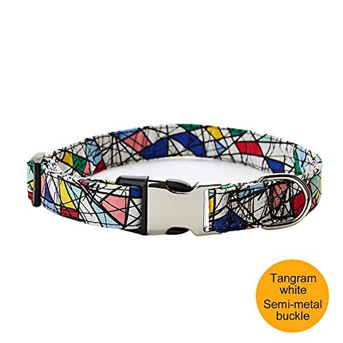 Dog Collar Soft Adjustable Puppy Collar for Small Medium Large Dog Buckle Pattern Metal Cotton Half Ethnic Personalized Pet Collars