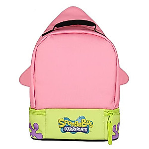INTIMO SpongeBob SquarePants Lunch Box Patrick Star 3D Character Dual Compartment Insulated Lunch Bag Tote