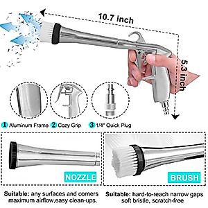 Practisol Car Cleaning Gun High Pressure Car Cleaning Tool Air Blow Gun Car Detailing Kit Interior Cleaner Air Duster Blower Gun Pneumatic Air Compressor Auto Detailing Tool for Car Upholstery (Black)