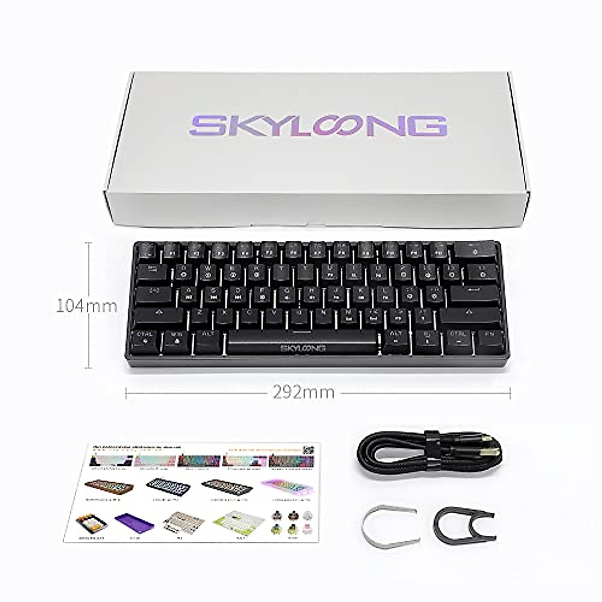 SKYLOONG GK61 SK61 60% Mechanical Keyboard 61 keys Portable Small Full Keys Programmable Gaming Keyboard Red Switch Hot Swappable RGB Mechanical Keyboard for PC Mac Laptop