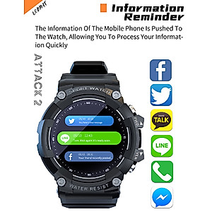 Oxsioeih Military Tactical Smart Watches for Men 1.28" 5ATM Waterproof Fitness Tracker SmartWatch for Android & iPhones with Heart Rate Blood Pressure Monitor Adults Sports Bluetooth Watch