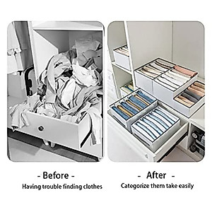 ZTPING 2 PACK Wardrobe Clothes Organizer, Upgrade PP Board Mesh,Handle Foldable Washable Drawer Clothes Organizer, Mesh Storage Compartment for Jeans Underwear T-shirt Legging Dress Thin Coat