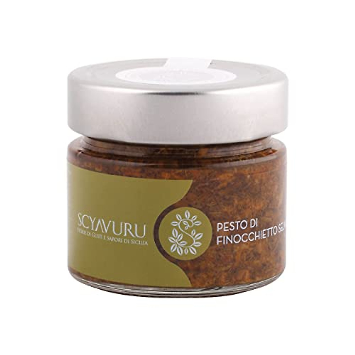 Scyavuru Sicilian Wild Fennel Pesto | Ideal Condiment for Pasta and Bruschetta Ready to Use | Imported from Italy | 5.6oz (160g) (Pack of 2)