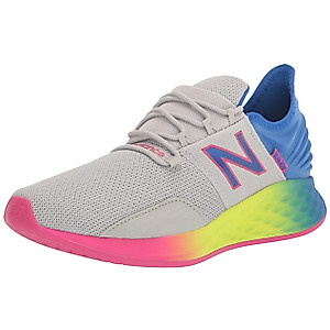 New Balance Kid's Fresh Foam Roav V1 Lace-up Running Shoe, Light Aluminum/Cobalt, 2 Little Kid