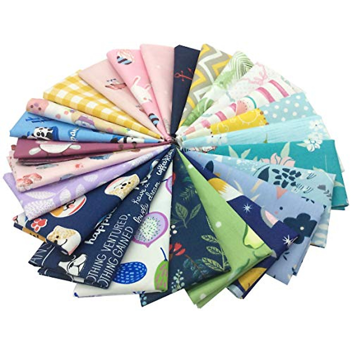 longshine-us 25pcs 12 Inch x 12 Inch No Repeat Design Premium Cotton Craft Fabric Bundle Squares Patchwork Lint DIY Sewing Scrapbooking Quilting Dot Pattern Artcraft