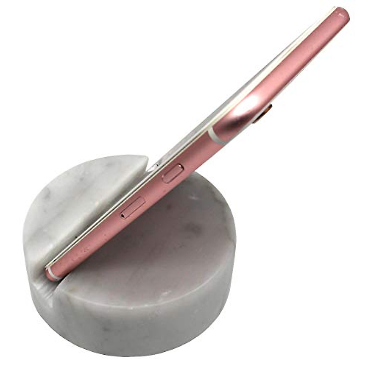 fashciaga Luxurious Marble Cell Phone Stand Holder for Cellphone Tablet On Desk, Countertop, Table, Nightstand. Heavy Solid Real Stone Mobile Phone Stands