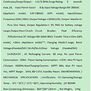 GOWE 16kw Solar inverter system 48v 230v with 80a mppt solar charger battery charger