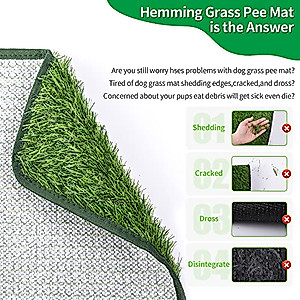 Indoor Dog Potty Grass Pad, 17"×27" Puppy Potty Training Artificial Grass Mats, Dog Grass Pee Pad with Tray, 3 Layered Dog Potty Trainer Easy to Clean (Dog Potty Grass Pad)