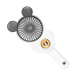 LACOVIA Cute Mickey Misting Mini Fan, Handheld Portable USB Rechargeable Fan with 3 Adjustable Speeds, Foldable Personal Fan For Travelling(White)