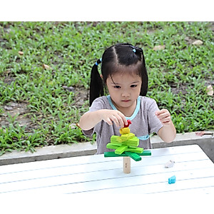 PlanToys Wooden Balancing Tree Learning Toy (5140) | Sustainably Made from Rubberwood and Non-Toxic Paints and Dyes