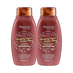 Aveeno Color Protect & Strengthen+ Blackberry & Quinoa Conditioner (12 Fl Oz) with Aveeno Color Protect Strengthen+ Blackberry Quinoa Shampoo, Fresh, 12 Fl Oz