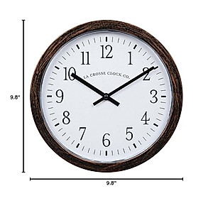 La Crosse Clock 404-3825HC 9.80-Inch Quartz Analog Wall Clock with Hidden Compartment