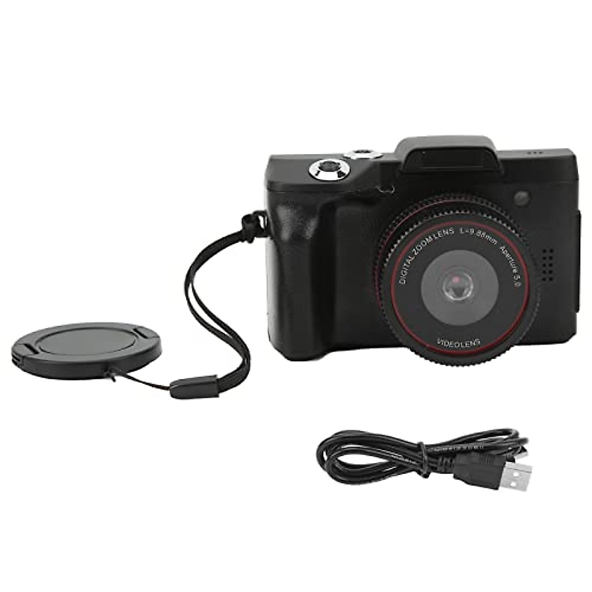 Digital Camera Vlogging Camera Video Camera, 1080P 16MP 16X Zoom Rechargeable Compact Camera with Loop Recording, 2.4 Inches LCD Screen, for Beginners Learners Kids