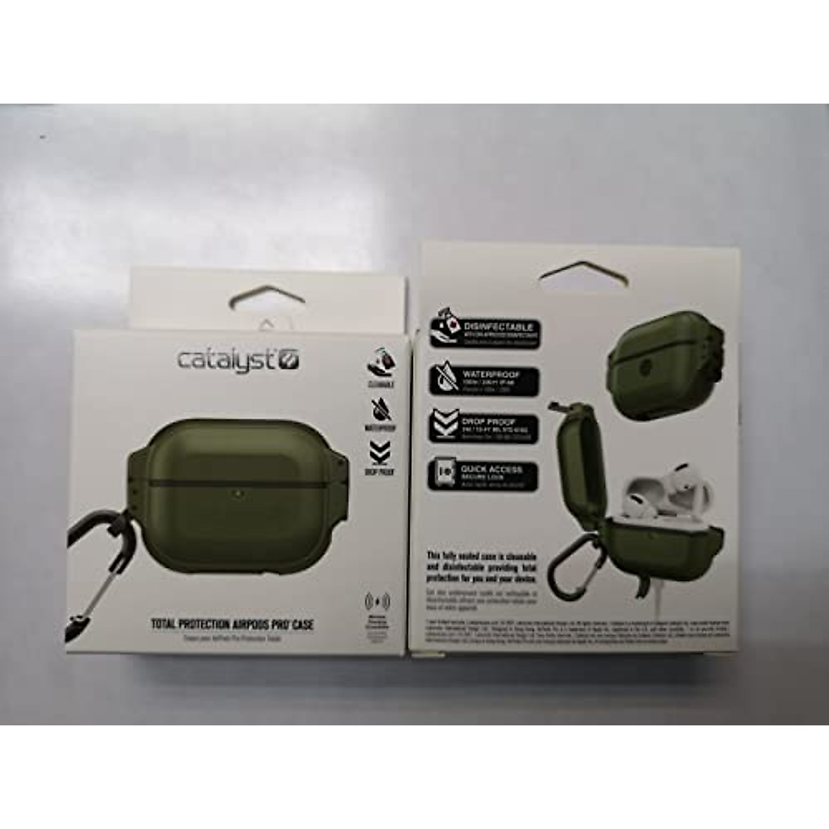 Catalyst Total Protection Case for AirPods Pro 2nd Generation Case - Waterproof, and Shockproof Rugged Full Body Case for AirPods Pro 1 and AirPods Pro 2, Secure Locking System Case with Carabiner