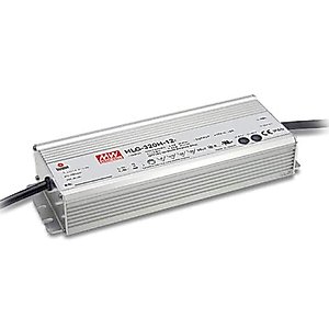 MEAN WELL Switching LED Driver Power Supply - Cable for Input and Output, 12V 22A 264W - HLG-320H-12 , Grey