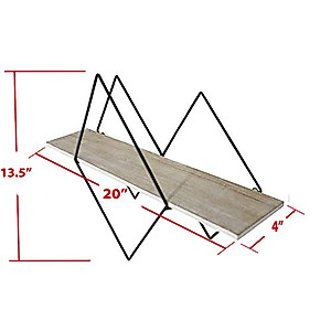 Admired By Nature Geometric Floating Wall Mounted, Wood Storage Shelf Handmade ABN5E126-NTRL