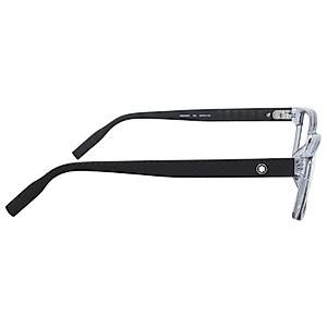 Montblanc Rectangular Eyeglasses MB0066O 003 Transparent Gray/Matte Black 56mm 0066