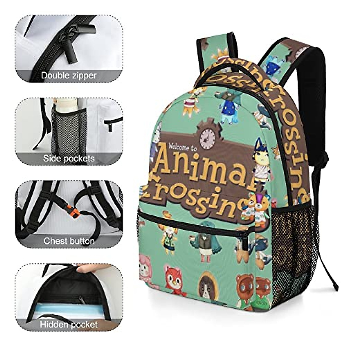 Rwillppycfei Women Backpack Animal Cute Crossing Backpack Large Storage Shoulder Backpack Perfect Casual Daypack Classical Basic Business Computer Bag