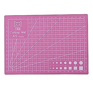 Self Healing Cutting Mat, Professional Durable Non-SlipCutting Mat with Clear Measurements for Arts & Crafts, Single Side, 8" x 6"(Pink)