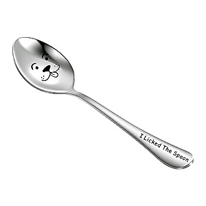 Dog Lover Gifts Engraved Spoon Gift I Licked The Spoon Coffee Spoon Gift Stainless Steel (Licked The Spoon)