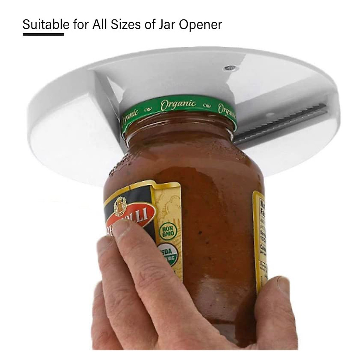 ZHAWK Kitchen Jar Opener | The Under Cabinet Lid Opener – Easy Grip, One Handed Jar & Bottle Opener for Weak Hands & Seniors with Arthritis | Effortless Jar Opener (Plastic - Design #1)