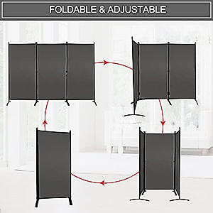 Partition Room Dividers 3 Panel Folding Privacy Screens 6 Ft Portable Office Walls Dividers for Room Separator 102"x20"x71", Grey