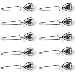 ROYHOO10PCS Stainless Steel Tea Filters Loose Leaf Tea Infuser Strainers Reusable Interval Diffuser Heart-shaped Tea Partition Spoon