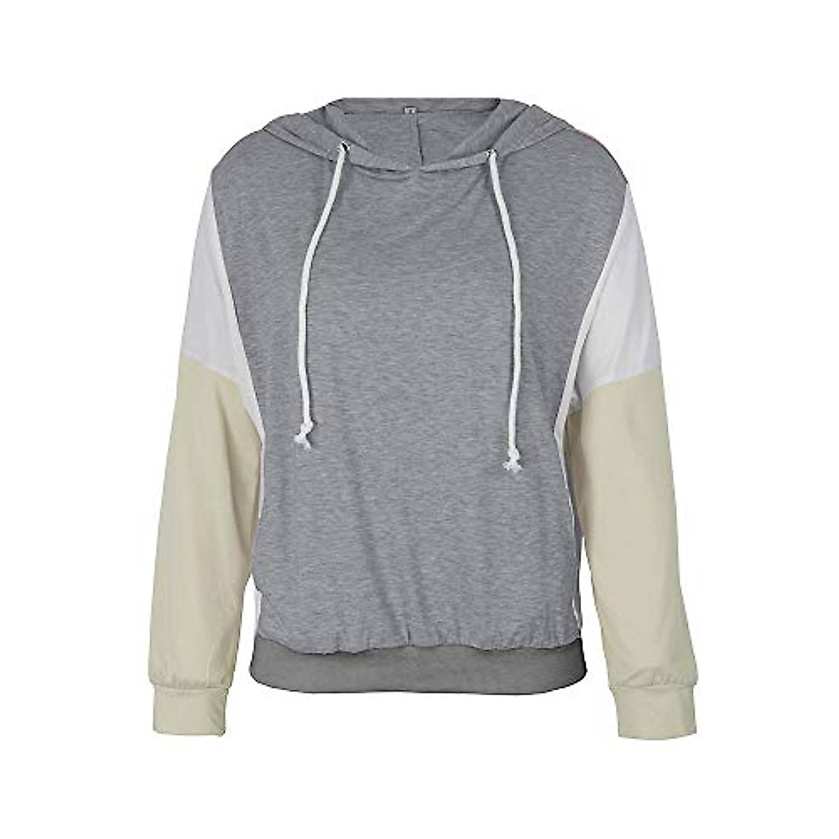 Women's Active Sweatshirt Hoodie,Long Sleeve Block Color Drawstring Pullover Tops with Pockets Gray