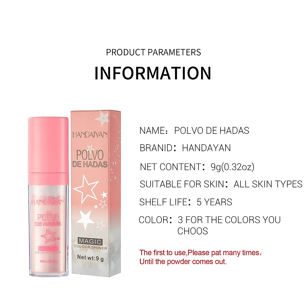 AKARY Body Glitter, Fairy Polvo De Hadas Shimmer Face Highlighter Powder & Blush Stick, Instant Glow Luminizer Duo, Glitter Face Hair High Gloss, Sparkle Smudge-Proof Highlighter Stick Party Makeup (#01 White Moonbeam)