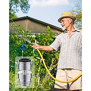 Faucet to Garden Hose Adapter Kit, Sink Hose Attachment Faucet Adapter to Garden Hose 360-degree Swivel with Removable Faucet Aerator Garden Hose Sink Adapter Including Female Adapter- Chrome Finished