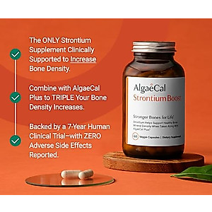 AlgaeCal Strontium Boost - Clinically Supported Strontium Citrate 680 mg Capsules Bone Strength Supplement - Pair with AlgaeCal Plus to Increase Bone Density in Just 6 Months, 3 Month Supply